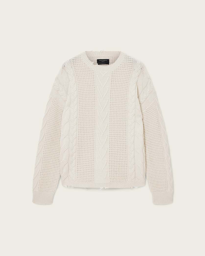 Tenter Oversized Wool Jumper ECRU WHITE | ALLSAINTS